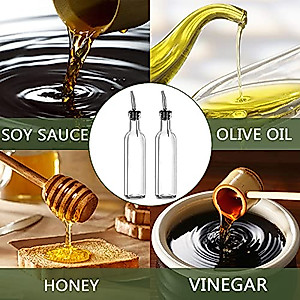 Gusnilo 8 oz Olive Oil Dispenser Olive Oil Dispenser Bottle Syrup Dispenser Oil and Vinegar Dispenser Set Oil Bottles for Kitchen 250ml with Pour Spouts and Funnel 2PCS