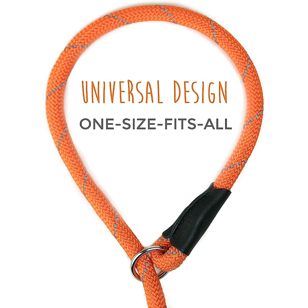 Mighty Paw 6' Slip Dog Leash - Gentle Correction with No More Pulling - Rock Climbers Rope for Ultimate Strength - Universal Design - One Size Fits All - Control When You Need It - Reflective Thread
