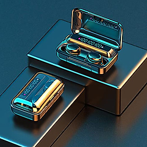 GrowToChoice in-Ear Headphone Waterproof LCD Display Stereo Power Bank Mobile Phone Wireless Earbuds