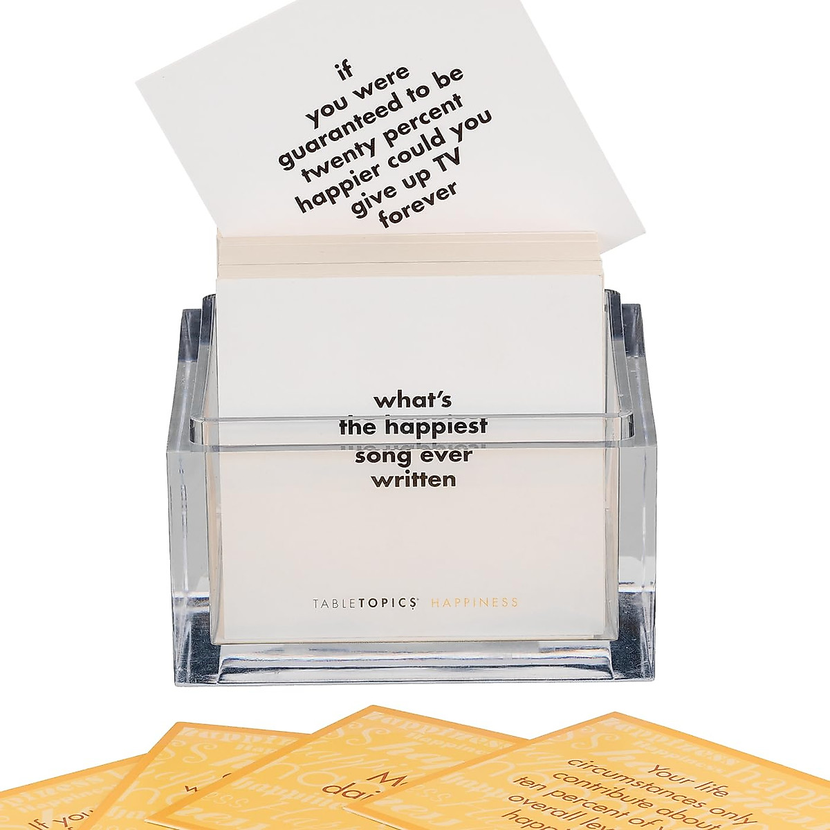 TableTopics Happiness - 135 Conversation Cards with Bonus Tips and Quotes for Meaningful Discussions About What Makes You and Others Happy