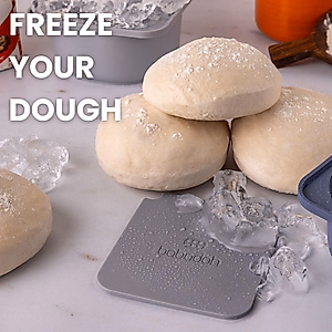 Babadoh Pizza Dough Proofing Silicone Containers with Lids | Pizza Making Accessories | Set of 6 | Multi Blue (2 Dough, 2 Smoke, 2 Steel) | Original Size (make 12" Pizzas)