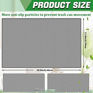 Tinideya Waterproof Trash Can Mat with Raised Edge Non Slip Under Garbage Can Mat Trash Can Pads Protective Silicone Rubber Tray for Kitchen to Avoid Spills Floor Scratches(Gray,11.8" X 18.9")