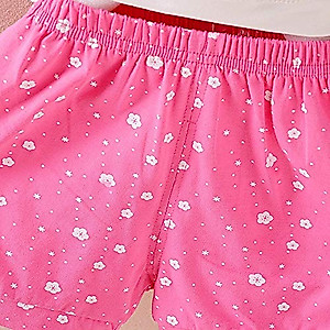 Easter Outfits Baby Girl Clothes Summer Outfits Short Sets 2 Pieces with T-Shirt + Short Pants (Red, 12-18 Months（80）)