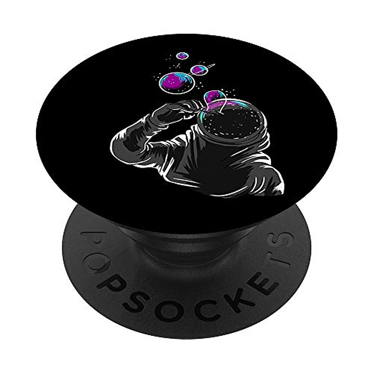 Astronaut Blowing Bubbles On Space Cute Galaxy Spaceman Gift PopSockets PopGrip: Swappable Grip for Phones & Tablets