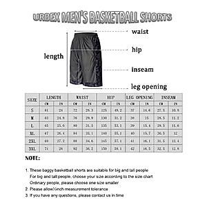 URBEX Men's Long Athletic Basketball Shorts with Pockets Running Gym Workout Sport Shorts(Royal,XL)