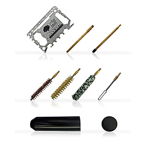 Micro, All-in-One Professional 9mm Pistol Cleaning Kit - 357, 380, 38, 40, 44 mag, 45 Swivel Handle, 2 Rods, 3 Clean Brushes – Premium Steel & Nylon with Durable Lifelong Construction + Deluxe X-Tool