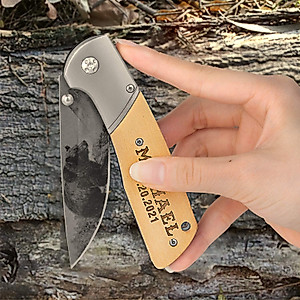Gifts For Men - Personalized Knife Pocket Knife Engraved Custom For Men - Idea For Dad Boyfriend Him Husband Son - Father's Day Anniversary Birthday
