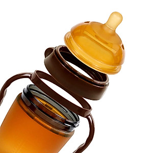 BumbleBee Baby Bottle Silicone Baby Feeding Bottle 8oz with S Nipple for Newborn, Nanosilver