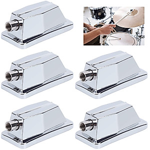 5Pcs Drum Claw Hook, Rectangular Chrome Plated Snare Drum Lug Bass Drum Replacement Parts