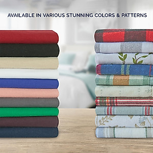 Elegant Comfort Soft 4-Piece 100% Turkish Cotton Flannel Sheet Set - Premium Quality, Deep Pocket Fitted Sheet, Ultra Soft, Cozy Warm Flannel Sheets - Full, Burgundy