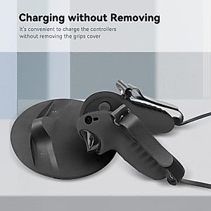 MOJOXR Touch Controller Grips Cover Compatible with Meta/Oculus Quest Pro Accessories, with Charging-Without-Removing Design and Adjustable Anti-Throw Wrist Knuckle Strap(2 Pack-Black)