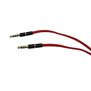 Performance 3.5MM Red Aux Cable Cord with in Line MIC for Skullcandy Crusher Headphones