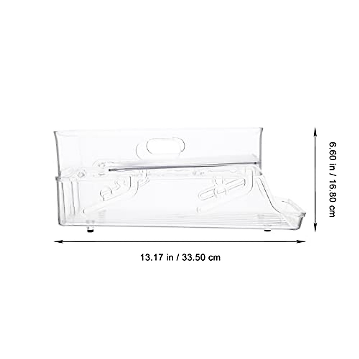 Cabilock 2pcs Stackable Type Vegetable with Drink Plastic Cabinet Ing Rack Cola Container Lid Meat Storage Organizer Convenient Countertop Beverage Fruit Freezer Holder Drawer Transparent
