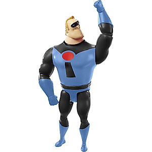 Mattel Disney and Pixar The Incredibles Action Figure, Mr Incredible Collectible Toy in Signature Look, 8-inch with Movable Joints