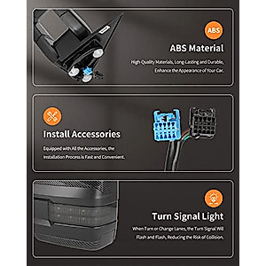 YISHUEE Tow Mirrors Compatible for 2003-2006 for Chevy for GMC Sierra Pickup Yukon XL Yukon Denali Cadillac Escalade All Model Side Mirror with Power Heated Turn Signal Light Black Carbon Fibre 1 Pair