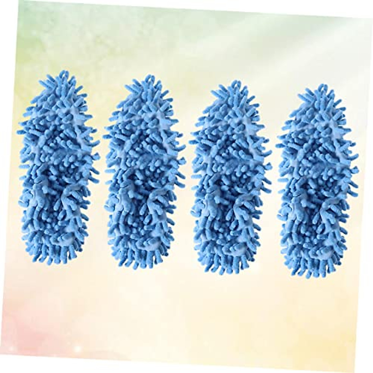 HEMOTON 4 Pcs Cleaning Mops Floor Cleaner Mop Floor Mops Mop Socks Slippers Socks Washable Mop Floor Cleaning Slipper Lay Shoe Cover Dust Mop Slipper Mop Cap Dust Collector Detachable Blue