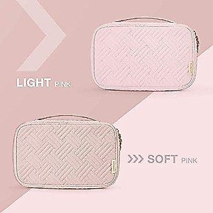 BAGSMART Jewelry Organizer Case Travel Jewelry Storage Bag for Necklace, Earrings, Rings, Bracelet, Soft Pink