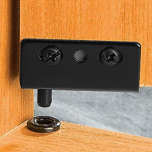 Door Pivot Hinges Heavy Duty Concealed Hinges with Bushing for Wood Doors, Drawers, Furniture Cabinets, Wardrobe, Showcase (Black)