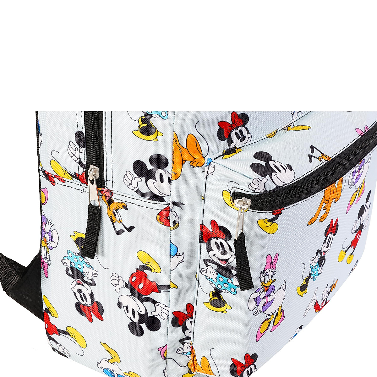 Disney Mickey Mouse Backpack with Lunch Box Bundle ~ Deluxe 16" All-Over Print Mickey School Bag with Insulated Lunch Bag, Pens, and Stickers (Mickey Mouse School Supplies)