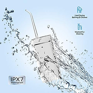 Water Flosser [Mini Cordless Portable] Oral Irrigator Water Teeth Cleaner Pick, Telescopic Water Tank, 3 Modes & IPX7 Waterproof, Home & Travel Water Flossers for Teeth, Braces Bridges Care.