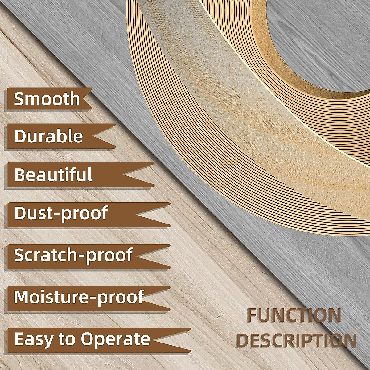 GSCIT Club Birch Edge Banding Trimmer, 1/2 inch x 10ft roll of Veneer Edge Banding -Pre-glued Flexible, Real Wood Tape Banding for Cabinet Repair Furniture Restoration