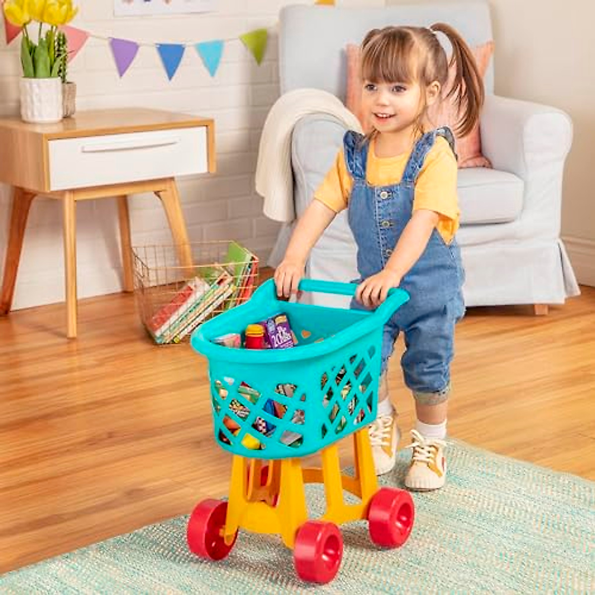 Battat- Deluxe Grocery Playset – Toy Food For Toddlers – Shopping Cart Toy- 20+ Pretend Food Items- Grocery Cart- 3 Years +