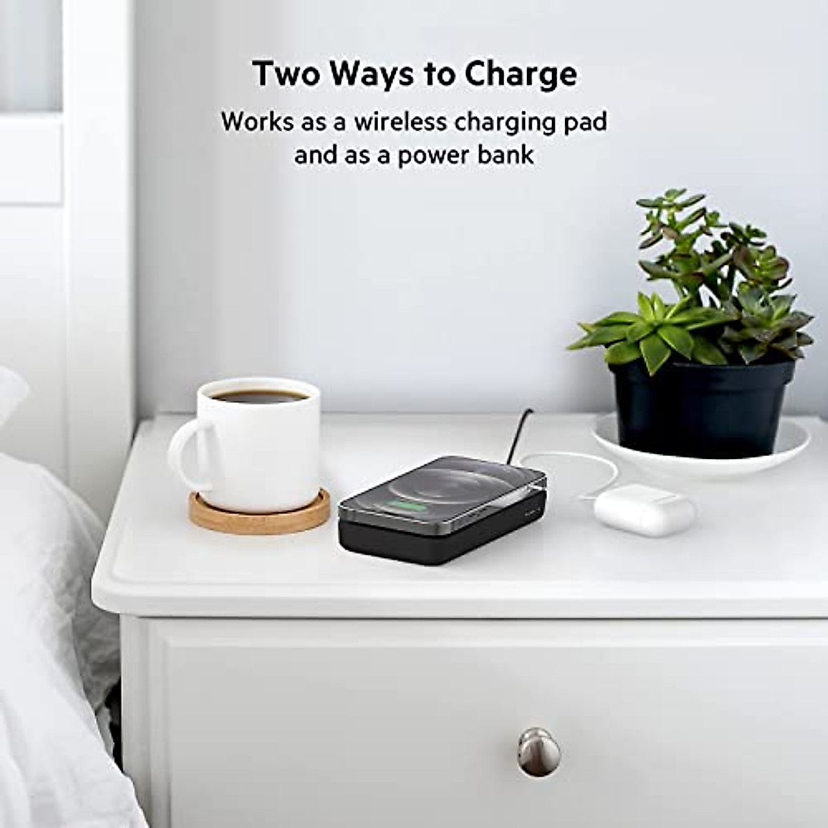 Belkin BoostCharge Magnetic 10k MAh Power Bank - Magnetic 7.5W Fast IPhone Charger - MagSafe Compatible Battery Pack Wireless Charger - USBC Charger - Portable Charger For iPhone 14, iPhone 13 & 12