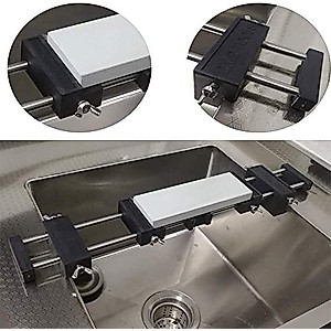 SCOTTCHEN Sharpening Stone Sink Bridge Whetstone Holder with Adjustable 17-3/4" No-Slip Rubber for Easy Honing 304 Stainless Steel