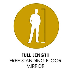 Adesso Alfred Full Length Simple, Modern Matte Black Floor Mirror with Folding Frame
