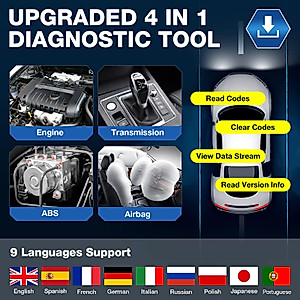 LAUNCH CRP123 OBD2 Scanner, Engine/ABS/SRS/Transmission Code Reader Car Diagnostic Scan Tool, Full OBDII Modes Automotive Scanner, Live Data Stream Graph, Lifetime Free Update