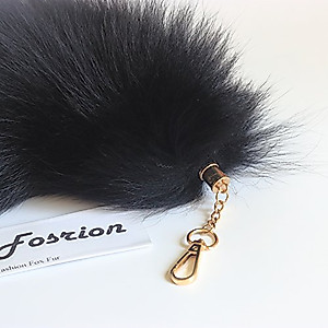 Chunxiao Supper Huge and Fluffy Sunny Fox Tail Fur Cosplay Toy Handbag Accessories Key Chain Ring Hook Tassels