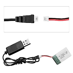 HAWK'S WORK 2 Pcs 3.7V Lipo Battery, 300 mAh Rechargeable Lithium Polymer Battery for RC Plane Helicopter Drone All Models & Toys (PH1.25 Connector)