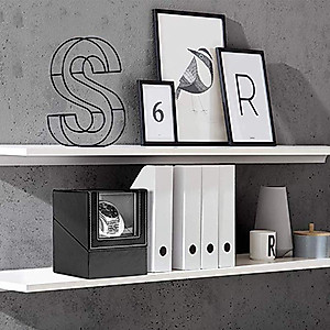 Aokelily Automatic Single Watch Winder, in Wood Shell and Black Leather/Carbon Fiber Leather, Japanese Motor