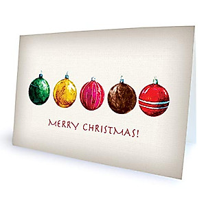 Xmas Cards Boxed/Antique Christmas Card Box Set 18 Pack Unique Merry Christmas Holiday Greeting w. Fancy, Festive Red Foil Envelopes 18 Count