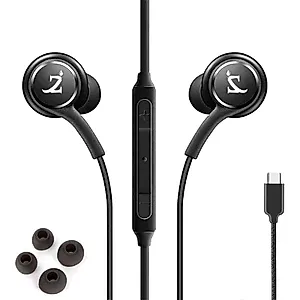 ZAMZAM PRO Stereo Headphones Compatible with Sonim XP8 Hands-Free Built-in Microphone Buttons + Crisp Digital Titanium Clear Audio! (USB-C/PD)