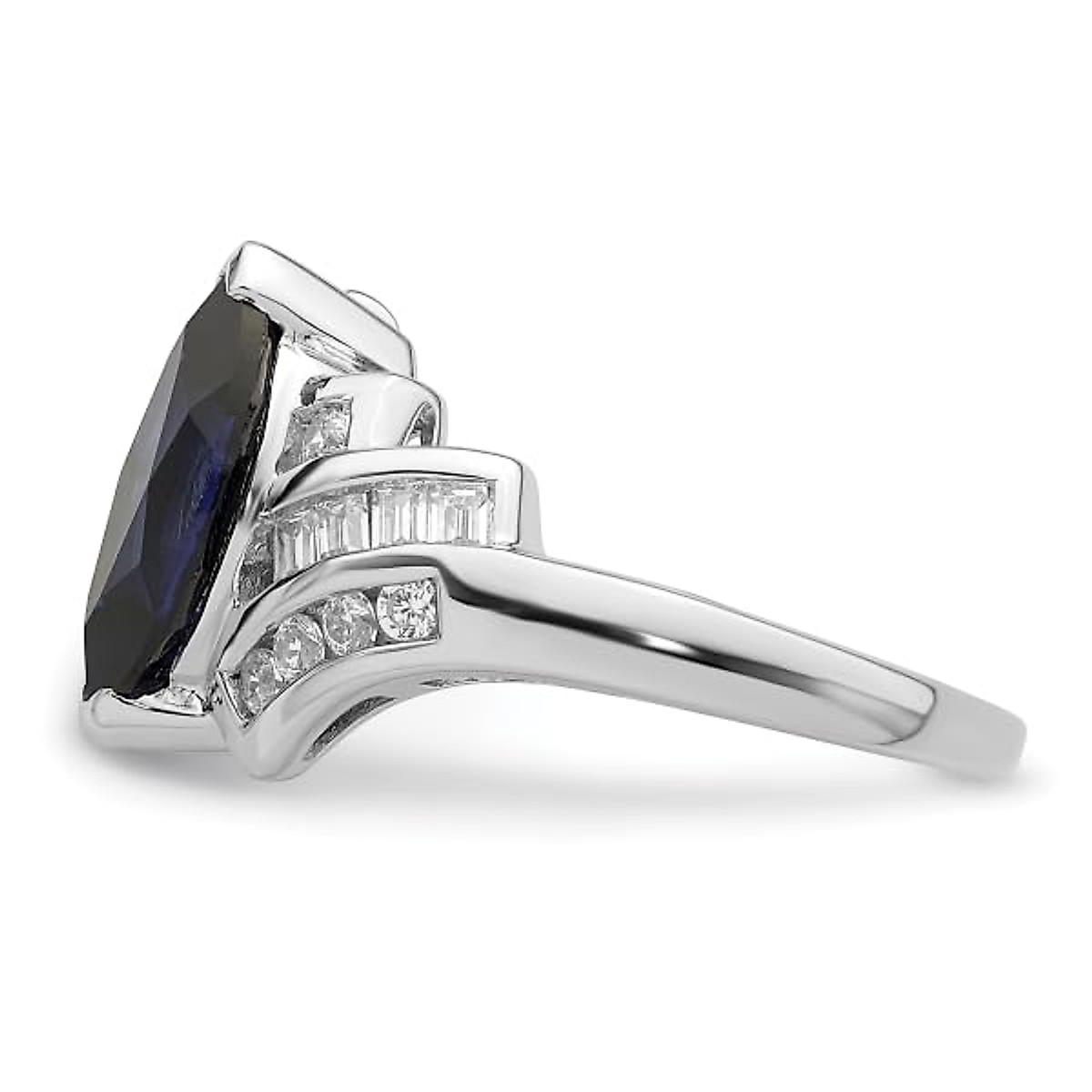 IceCarats 925 Sterling Silver Created Blue Sapphire Cubic Zirconia CZ Marquise Ring September Birthstone Jewelry Size 7
