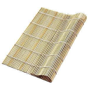 LEEFONE 10 PCS 9.5" x 9.5" Natural Bamboo Sushi Rolling Mat
