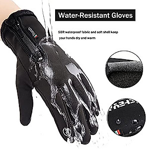 Weitars Winter Warm Gloves for Men Women Touchscreen Waterproof Thermal Snow Gloves for Cycling Hiking (XL)