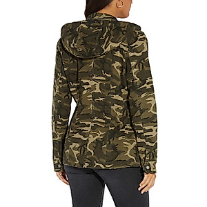 SheKiss Women Lightweight Camouflage Warm Winter Safari Jackets Long Sleeve Zipper Casual Canvas Overcoat Hunting Hoodie