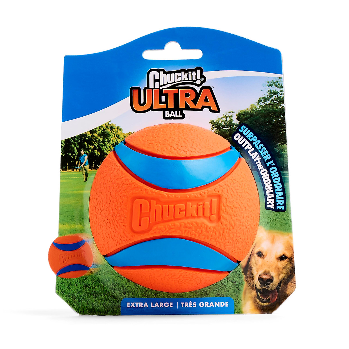 Chuckit! Ultra Ball Dog Toy - Size XL - For Dogs 100+ lbs - Made from Durable Rubber - Super Bouncy - Floats in Water - 3.5-inch Diameter - Pack of 1