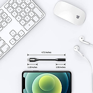 iPhone aux Adapter, Lightning to 3.5 mm Headphone Jack Adapter Audio Aux Adapter Dongle [Apple MFi Certified] Headphone Adapter for iPhone 13/13 Pro/12/11/11 Pro/11 Pro Max/X XR Max 8 7