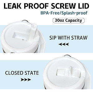 Queen Hero 30 oz Butterfly Tumbler with Handle, Large Insulated Tumbler with Flip & Straw Coffee Mug Cup Stainless Steel Gifts for Women Men Youth