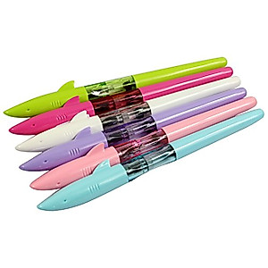Gullor Jinhao Fountain Pen Shark Design, Fine Nib, 6 Candy Colors, 6PCS