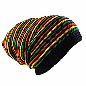 RW Classic Rasta Long Dreadlock Multi Beanie