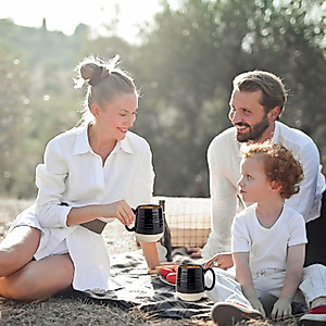 Hasense Large Coffee Mug, 20 oz Ceramic Coffee Cup with Comfortable Handle for Office and Home, Ideal for Coffee Tea Latte, Dishwasher Microwave Safe, 1 PCS(Black)