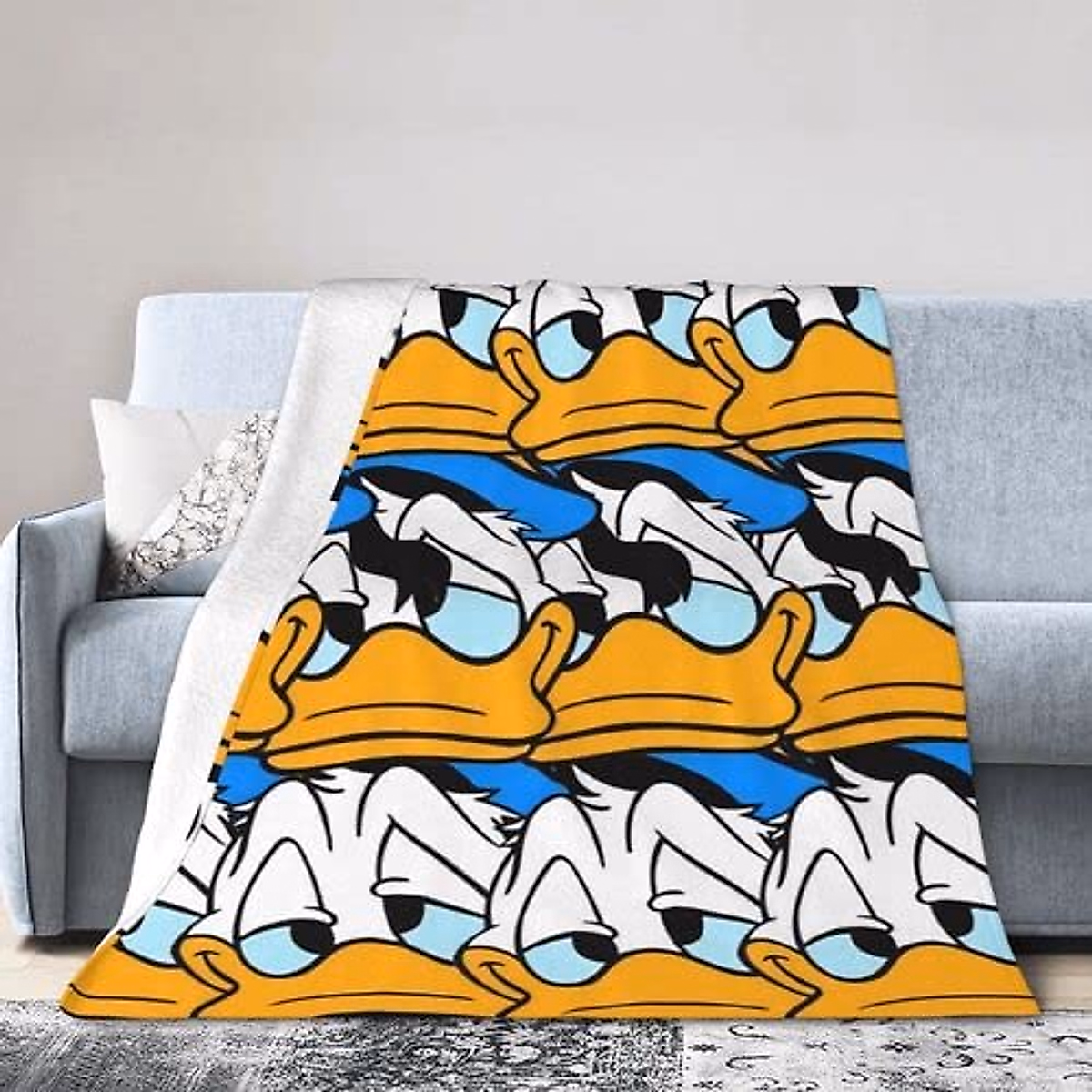 Funny Don.ald Duck Throw Blankets Fleece Blanket Super Soft Plush Throw Blanket 50"X40" Cozy Fuzzy Bed Blankets Microfiber Flannel Blankets for Couch, Bed, Sofa