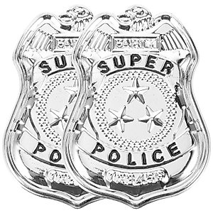 Yardwe 2Pcs Police Badge Halloween Cop Cosplay Costume Accessory Role Play Dress Up Prop for Birthday Party Favors Gifts
