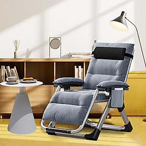 NAIZEA Living Room Chairs Folding Chair Recliner Chair for Living Room, Folding Lounge Chair Reclining Patio Chairs with Mattress for Indoor Outdoor, Adjustable Folding Cots Sleeping Cots for Adults