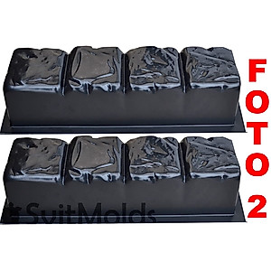 Concrete molds DIY Edge Stone Log Edging Border Garden Cement Curbs Garden Patio Sold 2pcs (BR02-Sm)