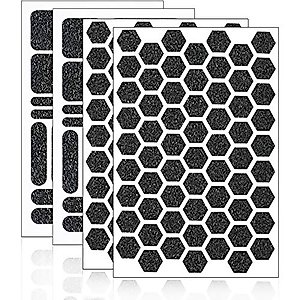 Zonon 4 Pieces Cell Phone Grip Decal Tape Stickers Anti-Slip Phone Case Hexagon Decal Sticker for Phone Mouse Laptop Tablet Gaming Case Crafting, Black